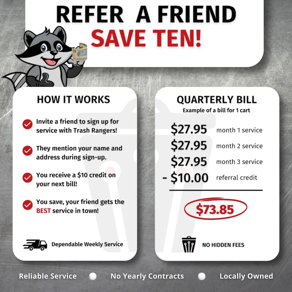 Trash Rangers Referral Program - Save on Your Next Bill